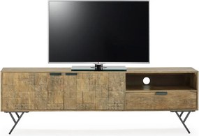 TV stolek z mangového dřeva v přírodní barvě 175x55x40 cm Priya – MOME