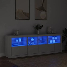 Příborník s LED osvětlením bílý 202 x 37 x 67 cm