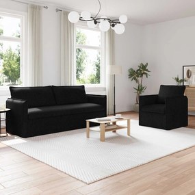 Set pohovek 2 ks Černá Textil 3407613