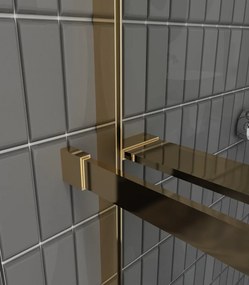 Erga Paris, sprchová zástěna Walk-In 30x200 cm, 8mm sklo námraza, zlatý lesklý profil, ERG-V02-PARIS-030x200-FR-GD