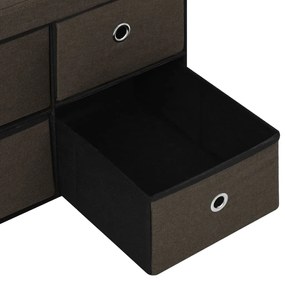 Skládací úložná lavice tmavě hnědá 76 x 38 x 38 cm umělý len - Default Title