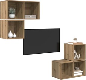 Sestava TV skříněk 4 ks Artisanový dub Kompozitní dřevo 3393290