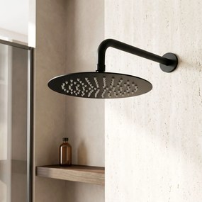 Rea Rea, kulatá dešťová sprchová hlavice 25cm, JS-P014B, černá matná, REA-P8601