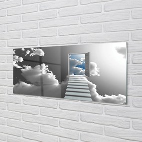 akrylový obraz Schody mraky dveře 120x60 cm