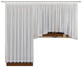 F.Tvoje  Hotová jednoduchá voálová balkónová záclona sable s krajkou 200x250cm / 140x300cm