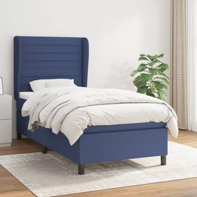 Box spring postel s matrací modrá 90x200 cm textil 3128019