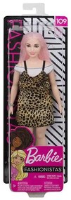 Panenka Barbie Fashionistas leopardí šaty ZA3160