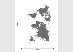 Samolepka na zeď Stříbrná Mapa | 65 x 85 cm | DF1041