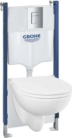 Grohe Solido - Set předstěnové instalace, klozetu Bau Ceramic a sedátka softclose, tlačítko Even, chrom 112954SH00