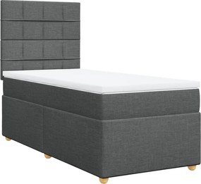Box spring postel s matrací tmavě šedá 90x190 cm textil 3293436