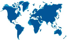 Tapeta modrá abstraktní mapa světa - 150x100 cm