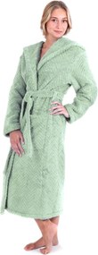 Bavlněný župan Athena s kapucí olivová 31 16 6251 - XL
