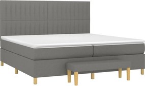 Box spring postel s matrací tmavě šedá 200x200 cm textil 3137342