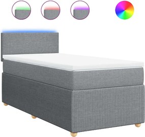 Box spring postel s matrací světle šedá 80 x 200 cm textil 3289576