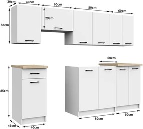 Kuchynská linka OLIWIA 2.4 m bílá