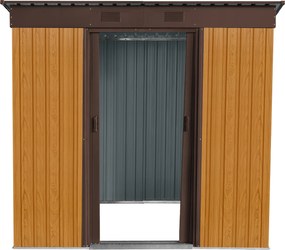 Zahradní domek BestBerg ZD-67RWB / 4,3 m² / 197 × 217 × 202 cm / dekor dřeva/hnědá
