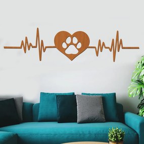 dřevo života Dřevná dekorace na zeď Láska k psům Zvolte rozměr (cm): 95x23, Zvolte barvu dekoru: Třešeň