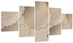 Obraz - Mandaly ve zlatých tónech (125x70 cm)