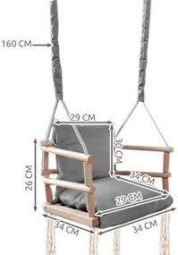 ISO Interiérová houpačka 3v1 šedá, 8335
