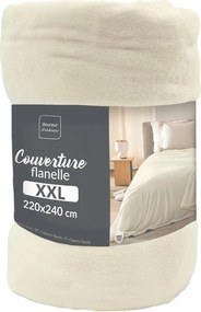 Krémová deka z mikroflanelu 220x240 cm Flanou – douceur d'intérieur
