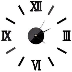 Nástěnné 3D hodiny Římská čísla Barevná varianta: Černá
