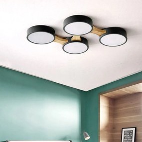 Toolight - LED stropní svítidlo 4-bodové APP210-3CPR, černá-hnědá, OSW-08469