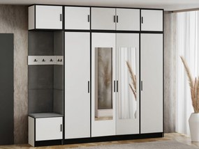 Šatní skříň s nástavcem ROJ 15 bílý + šedý