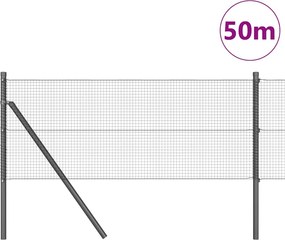 Zemní upevnění svařované drátěné ploty 50 x 0,6 m Šedá Síťovina 3351871