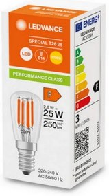 LED žárovka do lednice E14 LEDVANCE SPECIAL T26 FIL 2,8W (25W) teplá bílá (2700K)