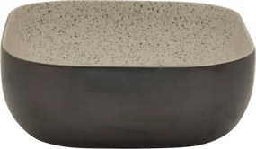 Umyvadlo na desku šedé a černé obdélník 48x37,5x13,5cm keramika 155098