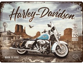 Postershop Plechová cedule: Harley-Davidson (King of Route 66) - 40x30 cm