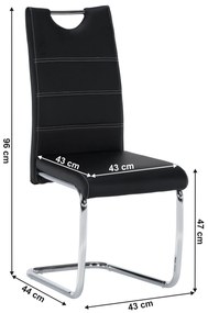 Kondela Židle Abira New, černá / světlé šití