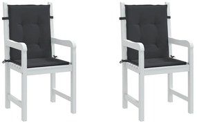 Podušky na židli nízké opěradlo 2 ks černé 100x50x3 cm oxford