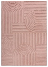 Růžový vlněný koberec Flair Rugs Zen Garden, 120 x 170 cm