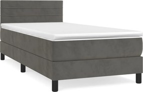 Box spring postel s matrací tmavě šedá 80 x 200 cm samet 3141330