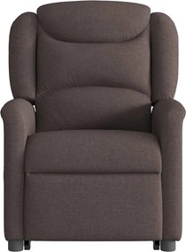 Zvedací polohovací křeslo tmavě hnědé textil 3303199