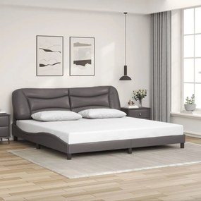 Rám postele s LED bez matrace Hvar šedý 200 x 200 cm 3213958