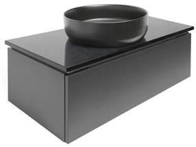 Koupelnová skříňka s kamennou deskou SAT Feel 100x30x46 cm antracit mat SATFEEL100ANTTK