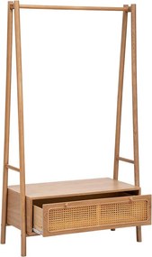 Věšák na oblečení se skříňkou na boty TIRIA, vídeňský plech, 162 cm