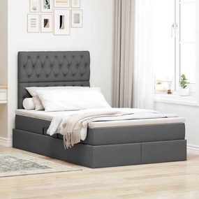 Postel s úložným prostorem a matrací Tmavě šedá 120 x 200 cm 3371836