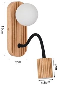 Brilagi - Nástěnná lampa MODERN WOOD 1xG9/5W/230V + 1xGU10/8W kaučukovník