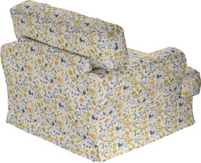 Potah na křeslo IKEA Ekeskog barva žlutá látka pletený vzor, vzorované
