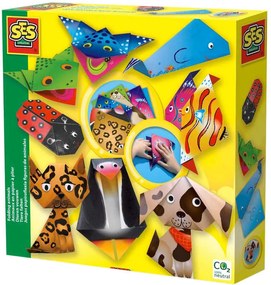 SES CREATIVE Origami skládačka papírová zvířátka kreativní set v krabici 14807