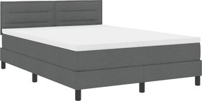 Postel s boxspringem s čelo Tmavě šedá 160 x 200 cm textil 3338623