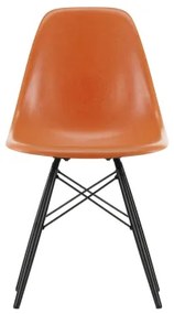 Eames Fiberglass chair DSW černě lakovaný javor oranžová Vitra