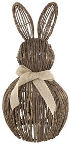 Stojící proutěná dekorace králík s mašlí Rabbit - 23*43 cm