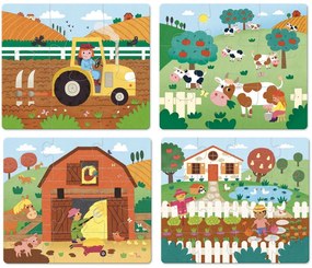 Vilac Dřevěné puzzle Farma 4 v 1
