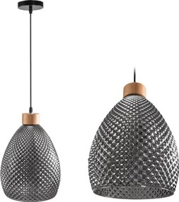Toolight - Retro skleněná stropní lampa E27 60W APP897-1CP, černá, OSW-05697