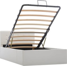 Rám postele zvedací úložný prostor bílý umělá kůže 90 x 200 cm 285516