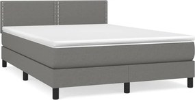 Box spring postel s matrací tmavě šedá 140x200 cm textil 3139978